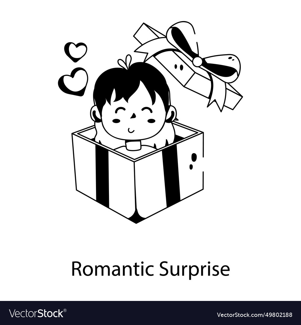 Romantic surprise Royalty Free Vector Image - VectorStock