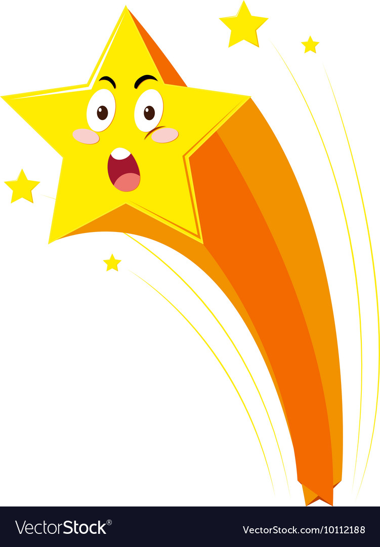 Star with shocking face Royalty Free Vector Image