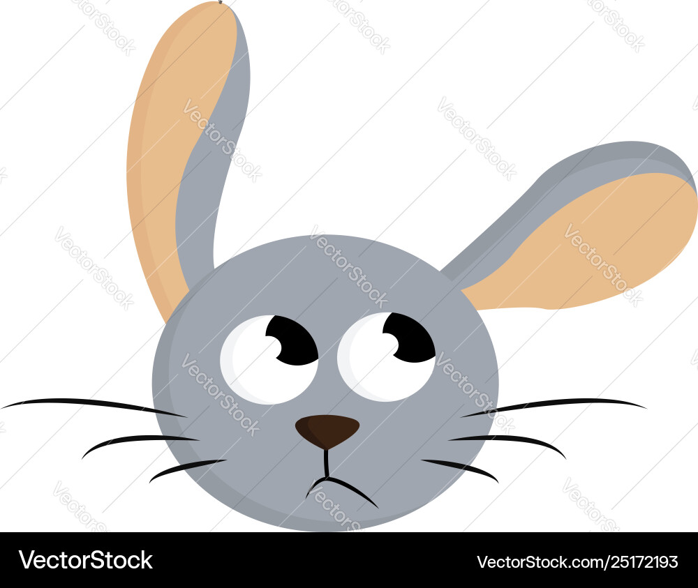 A sad rabbit or color Royalty Free Vector Image