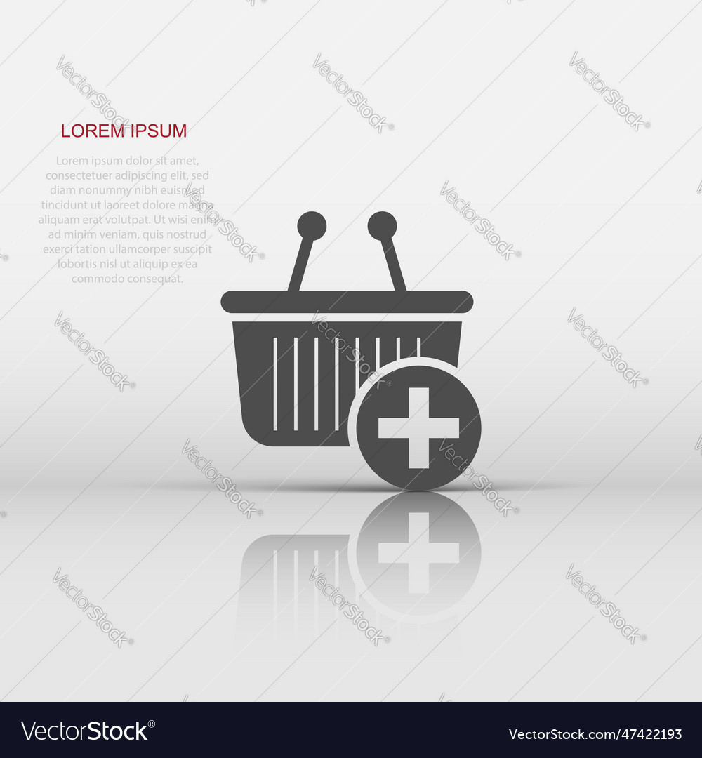 Add to cart icon in flat style shopping on white Vector Image
