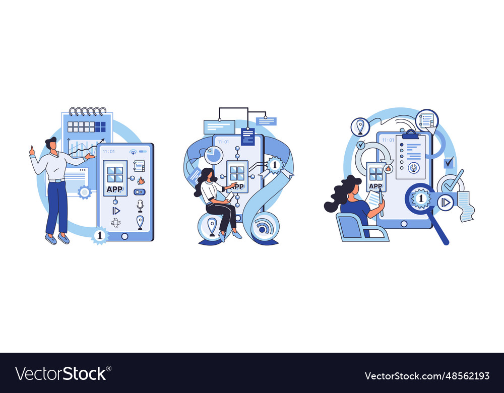 Application Testing Metaphor Software Royalty Free Vector