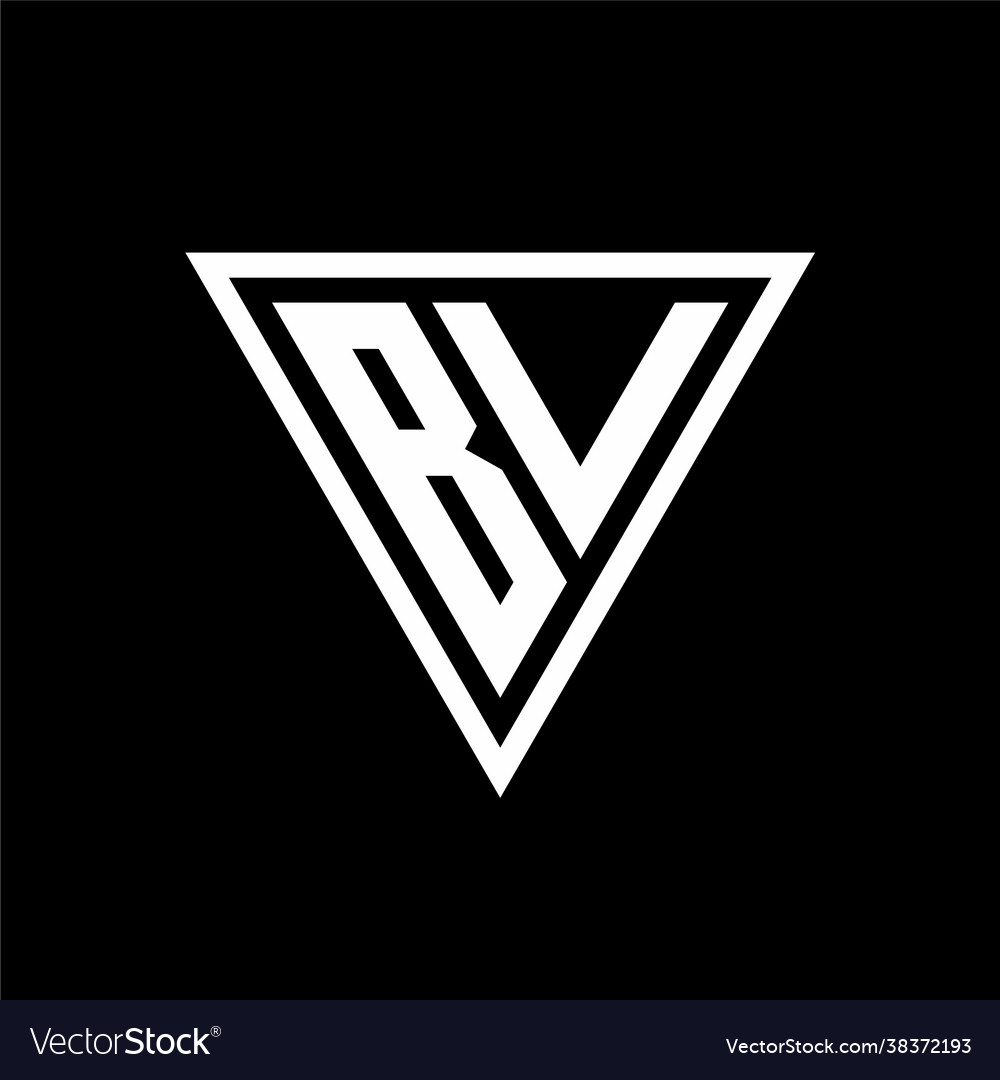 Bv logo monogram with triangle shape designs Vector Image