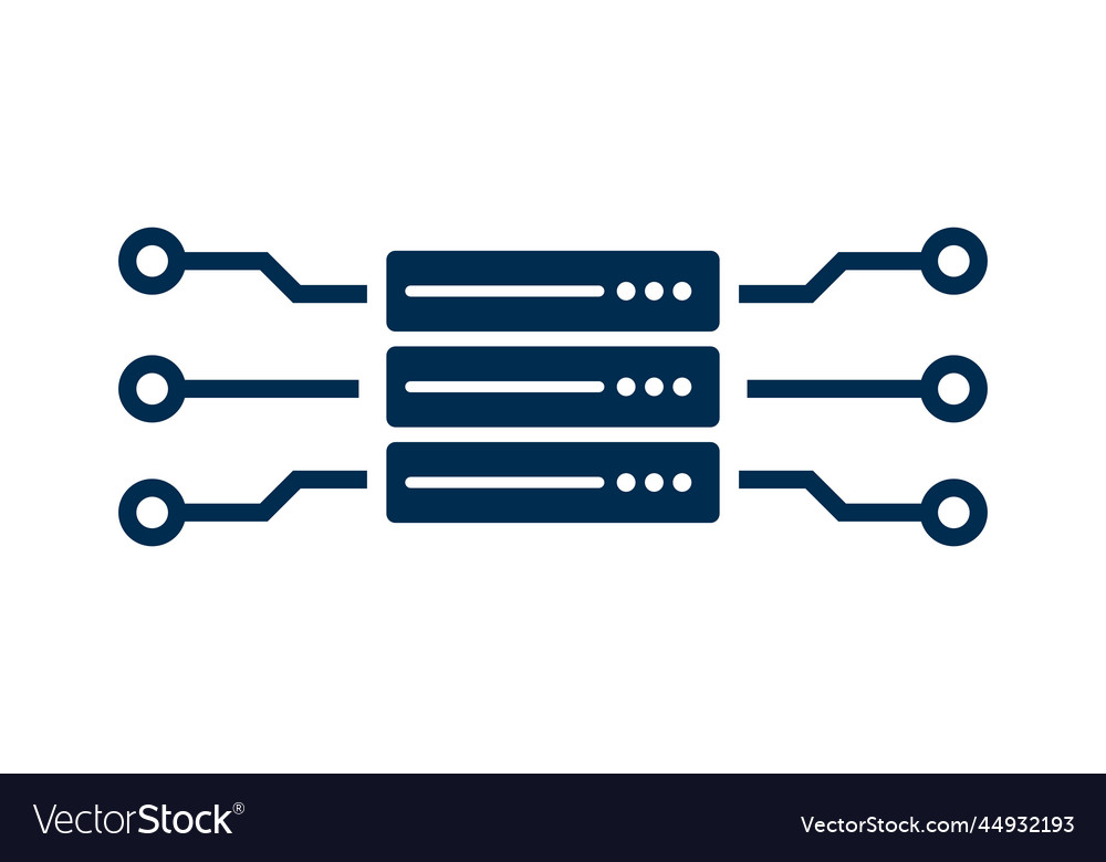 Cloud server and network icon or hosting service Vector Image