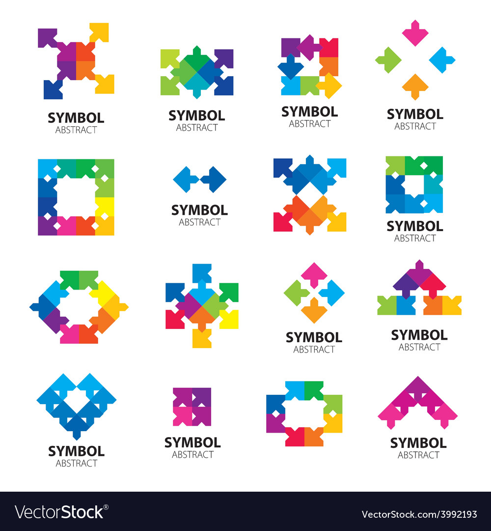 Collection of logos of abstract modules Royalty Free Vector