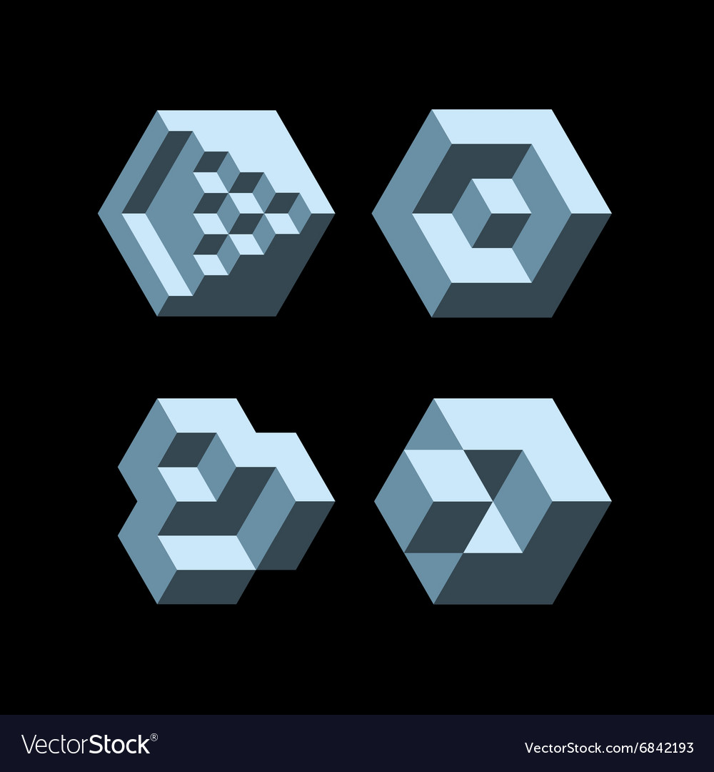 Cubic objects Royalty Free Vector Image - VectorStock