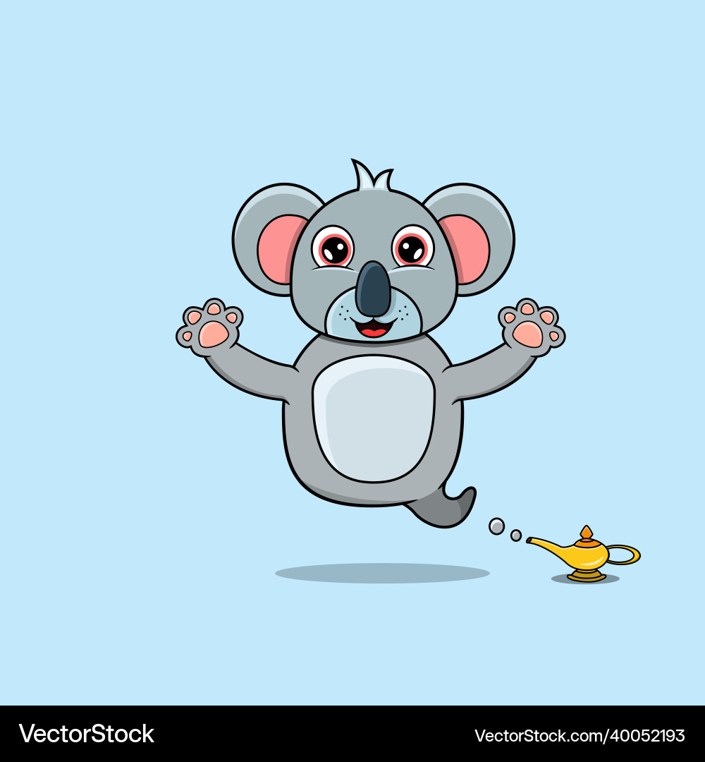 Cute and funny animals with koala genie character Vector Image
