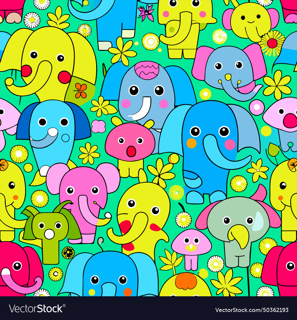 Elephant pattern design Royalty Free Vector Image