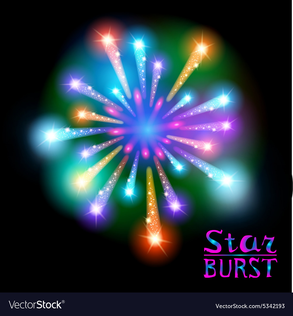 Festive patterned firework bursting in various Vector Image
