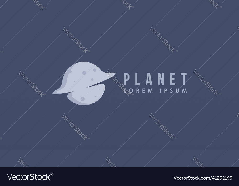Flat planet logo template Royalty Free Vector Image