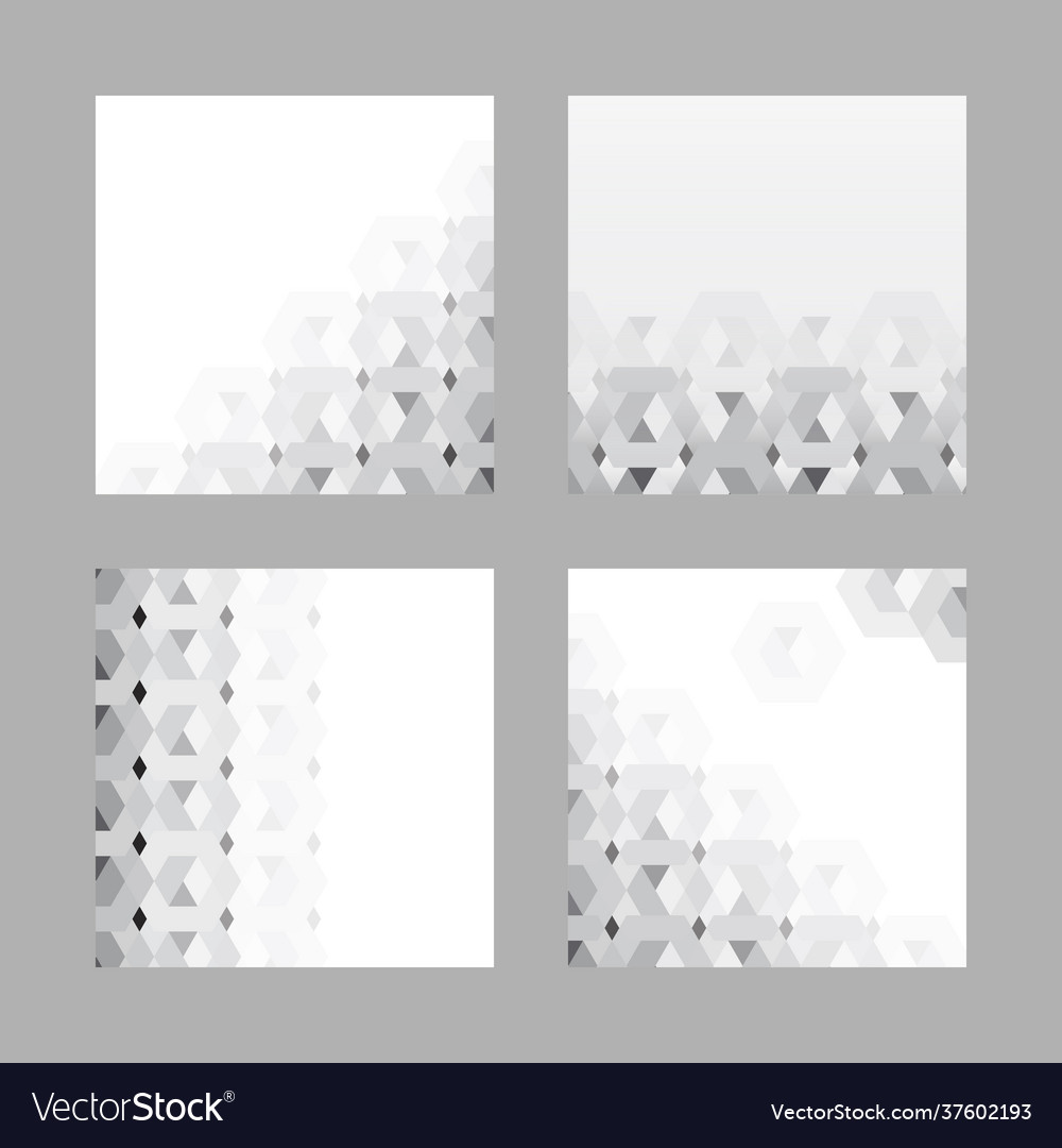 Gray 3d hexagonal pattern background set Vector Image