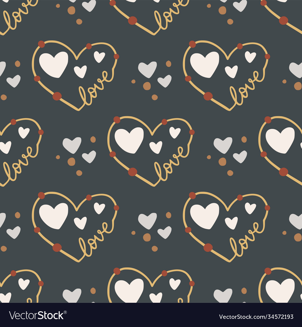 Heart seamless pattern Royalty Free Vector Image