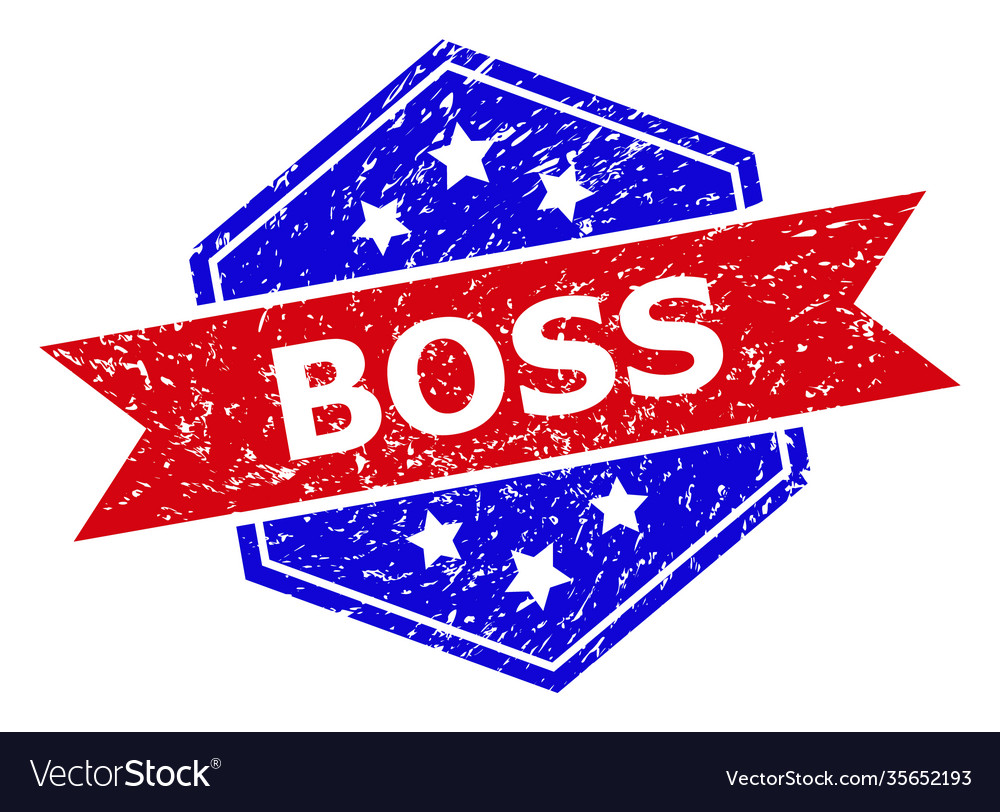 Hexagon bicolor boss rubber stamp with rubber Vector Image Hexagon bicolor boss rubber stamp with rubber Vector Image