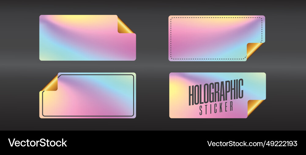 Holographic stickers hologram labels Royalty Free Vector