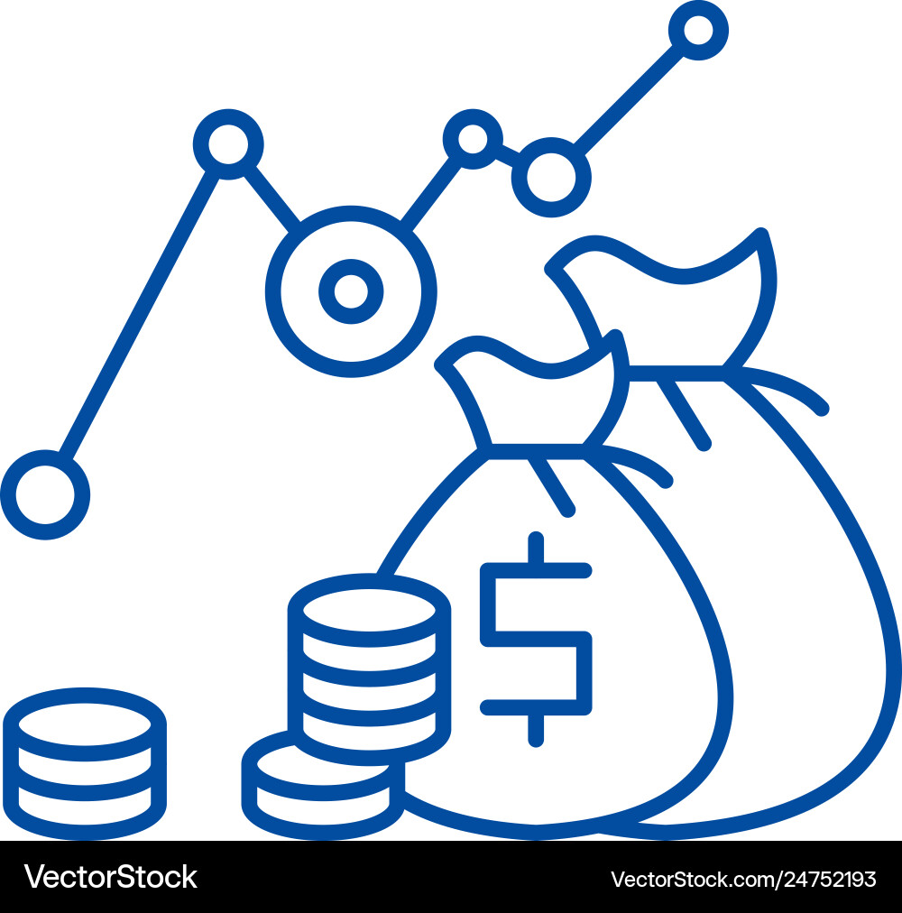 Investment profit line icon concept Royalty Free Vector