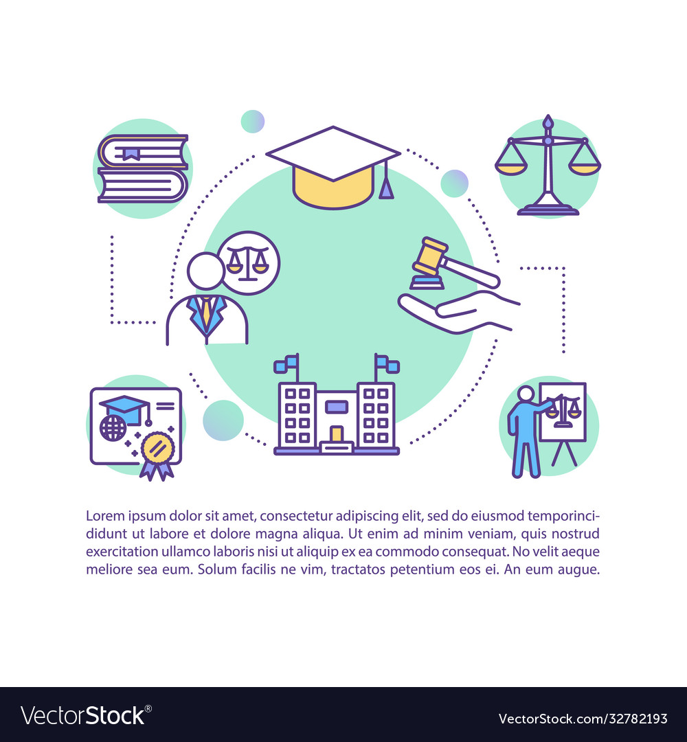 Law school concept icon with text Royalty Free Vector Image