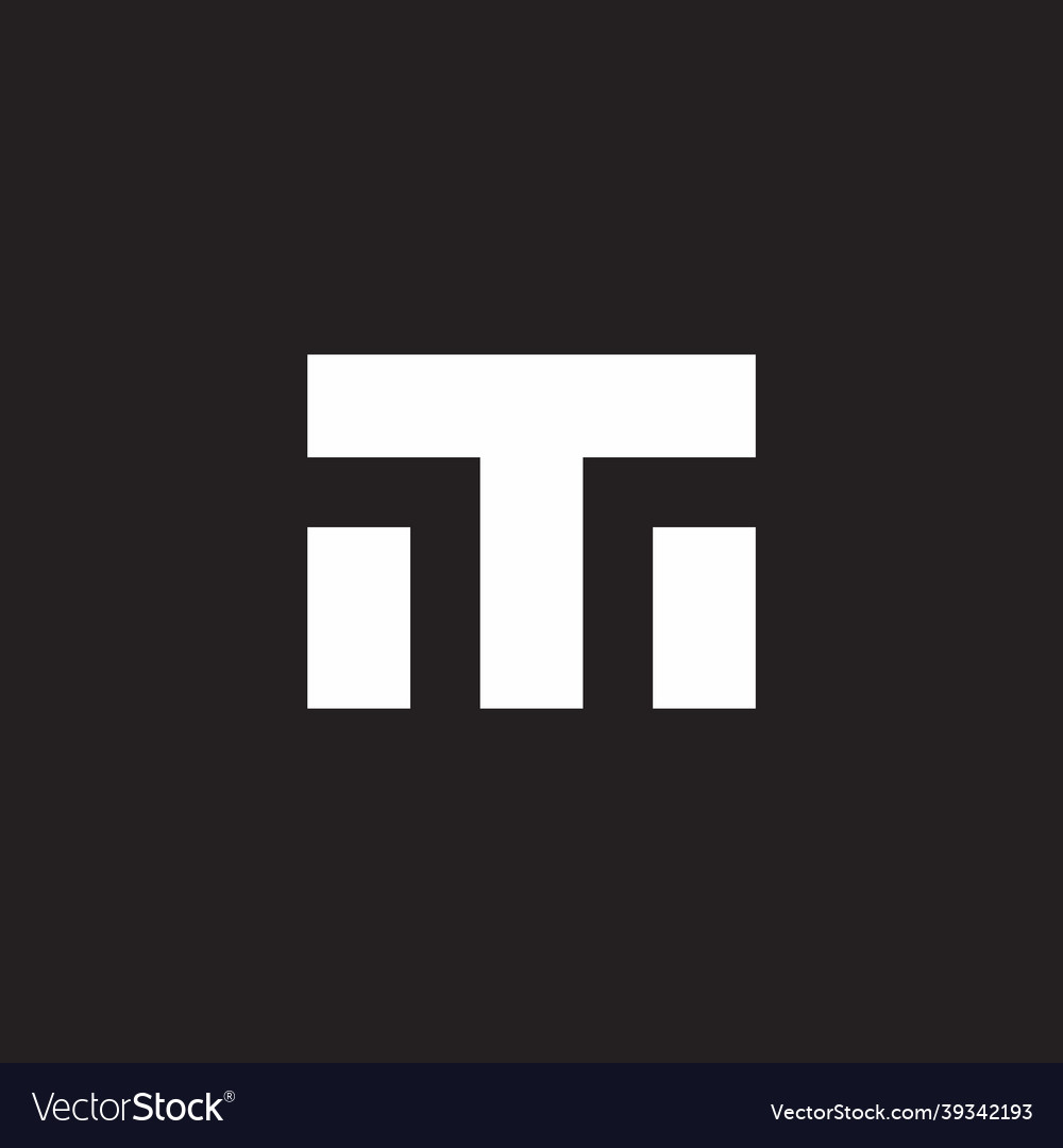 Letter tm simple geometric basic shape logo Vector Image