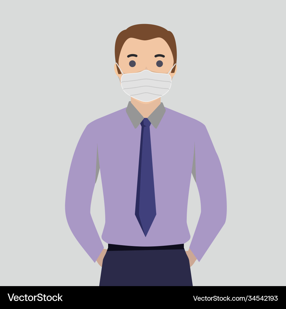 Men in sterile medical mask Royalty Free Vector Image