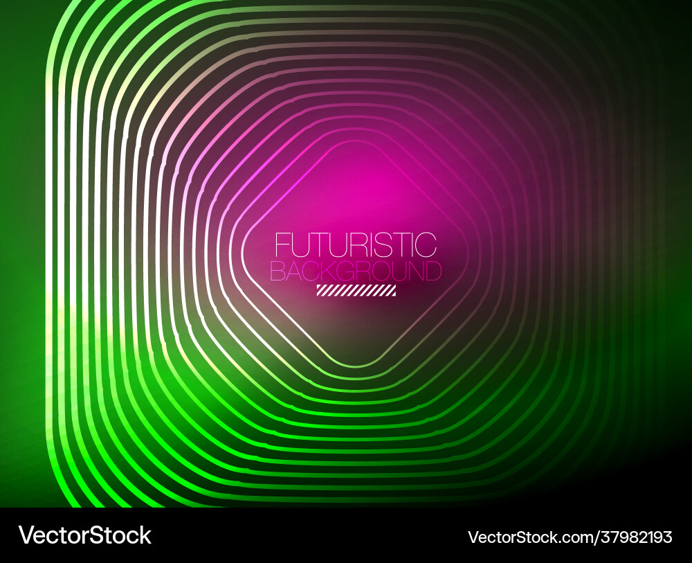 Neon color square shape lines abstract background Vector Image