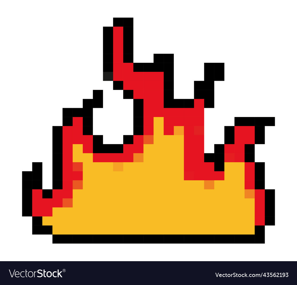 Pixelated flame design Royalty Free Vector Image