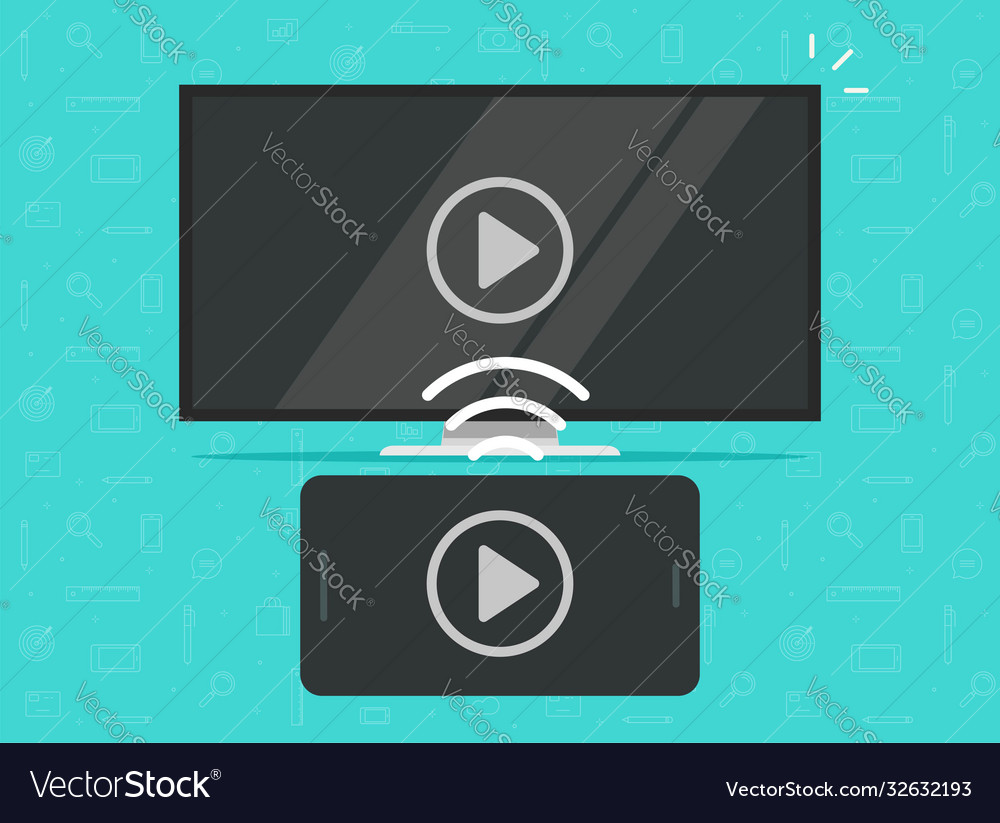 Smartphone screen sharing multimedia app Vector Image