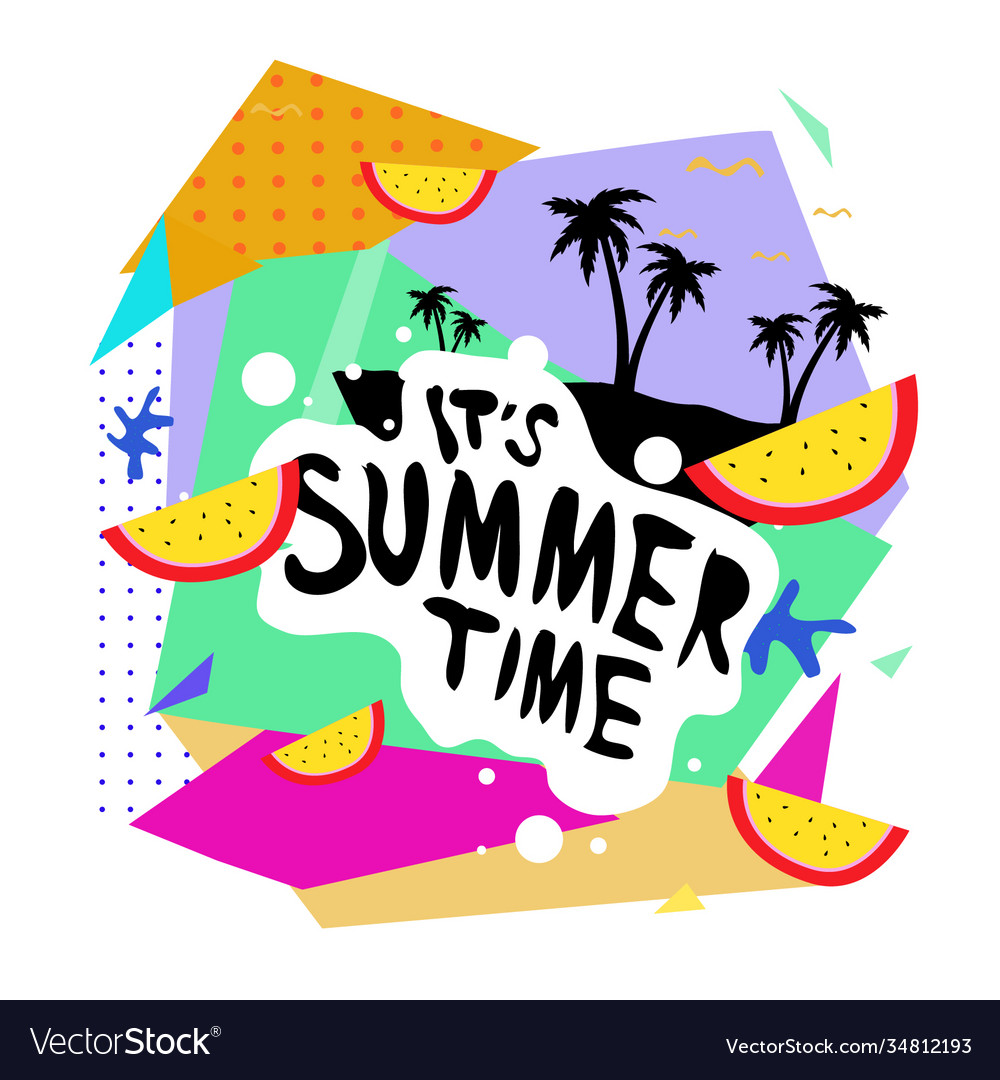 Summer time banner design with white abstract Vector Image