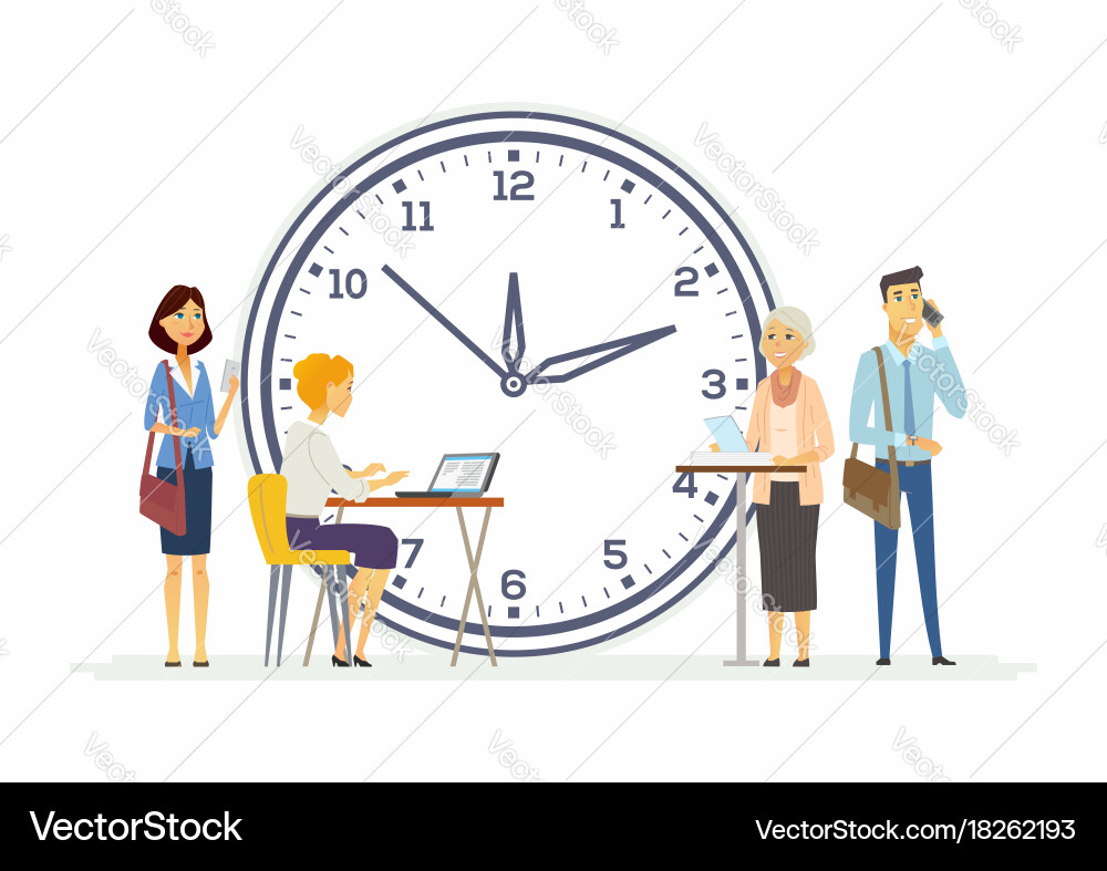 Time management for business - modern cartoon Vector Image