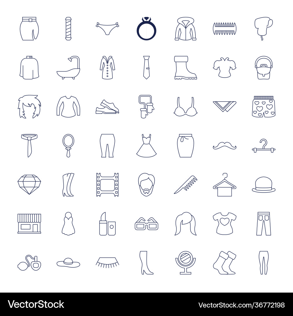 49 fashion icons Royalty Free Vector Image - VectorStock