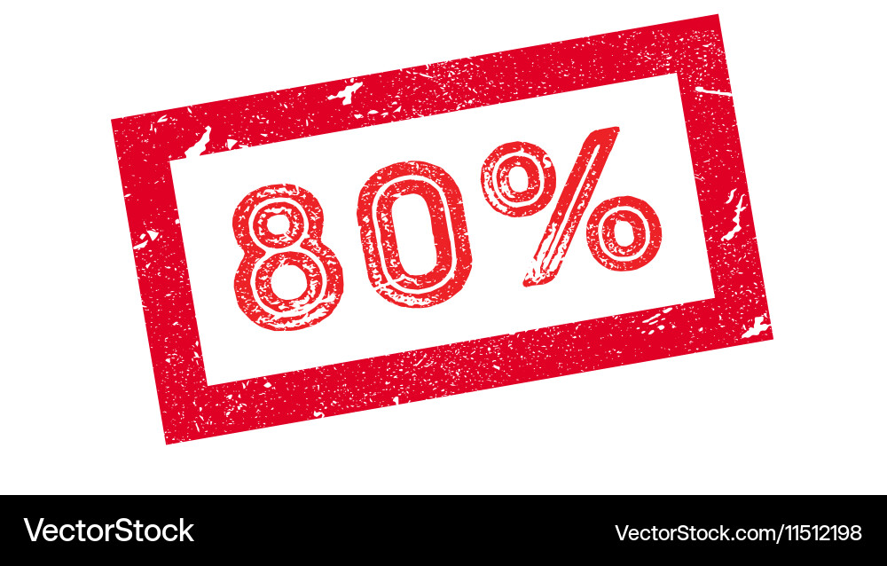 80 percent rubber stamp Royalty Free Vector Image