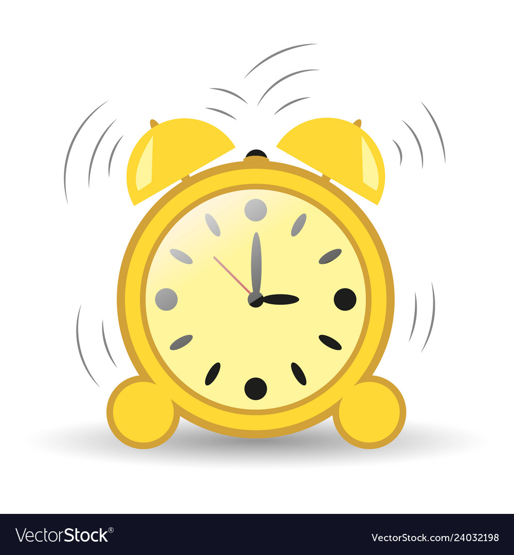 Clock alarm three hours Royalty Free Vector Image