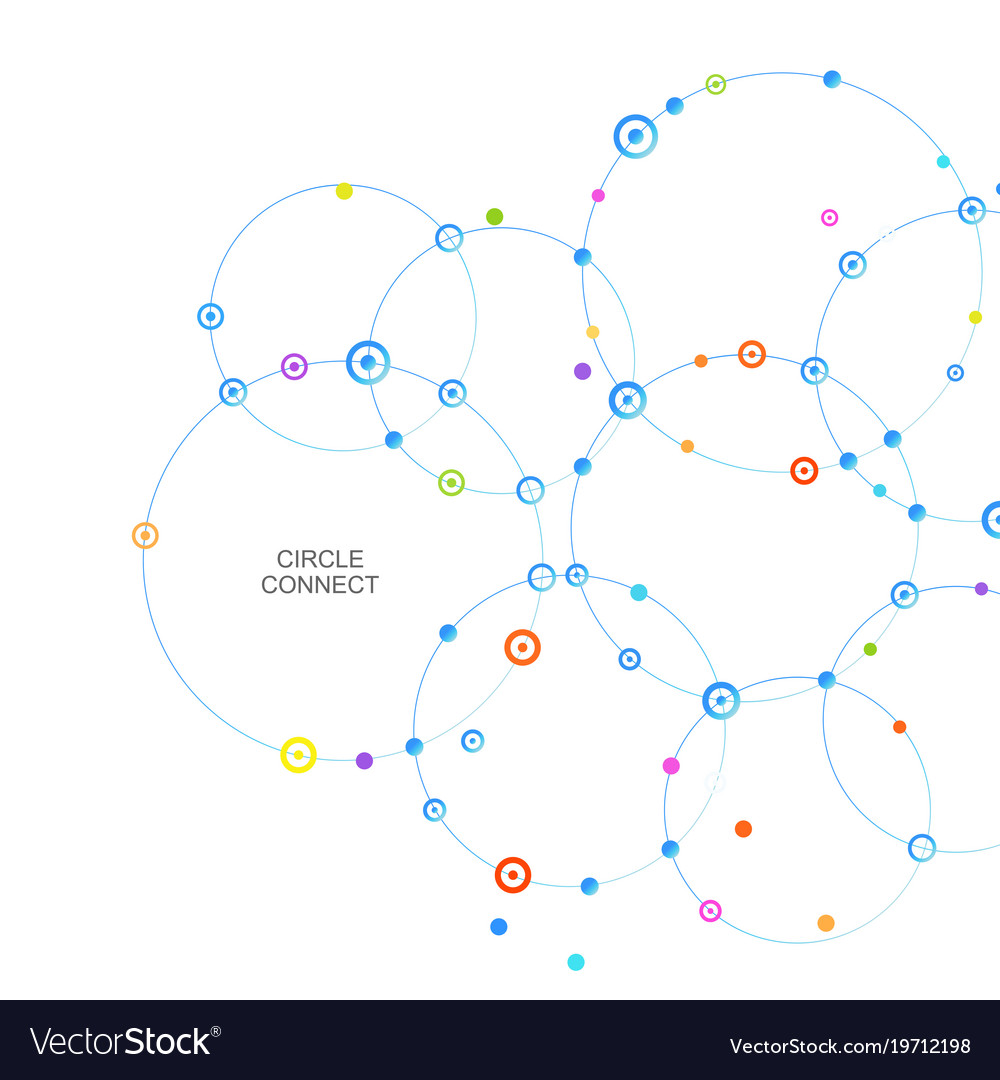 Connect circle and point with intersections Vector Image
