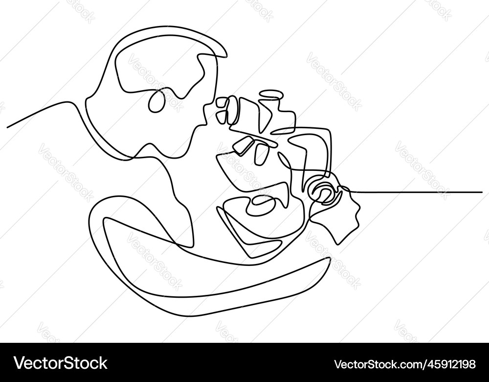 Continuous single drawn one line of a man Vector Image