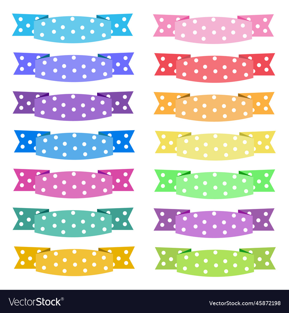 Cute multicolored polka dot ribbon Royalty Free Vector Image
