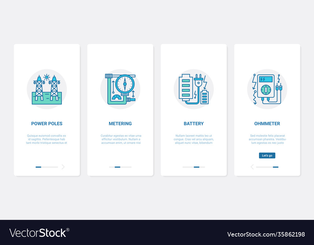 Electricity metering method technology ux ui Vector Image