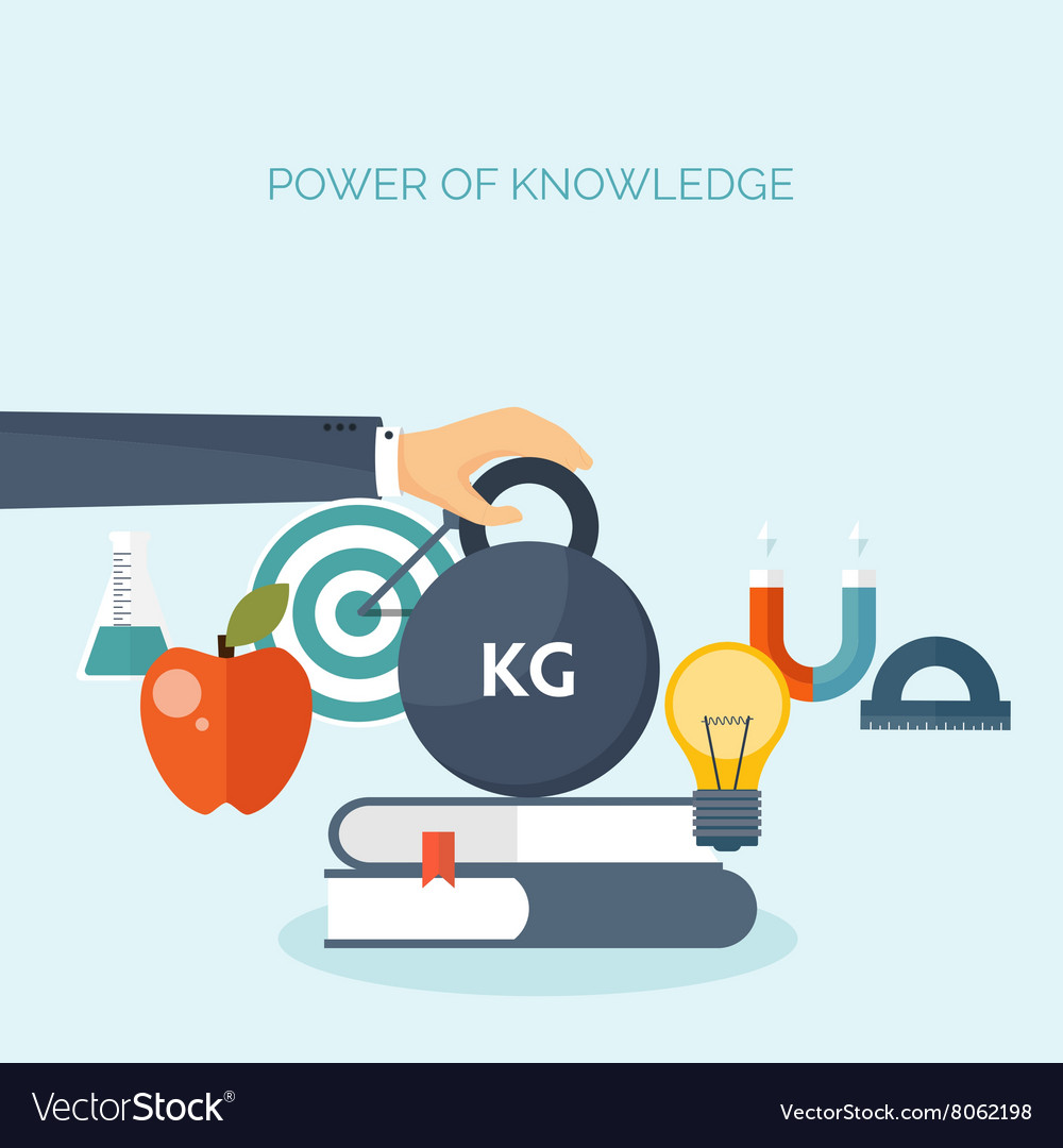 Flat study background power Royalty Free Vector Image