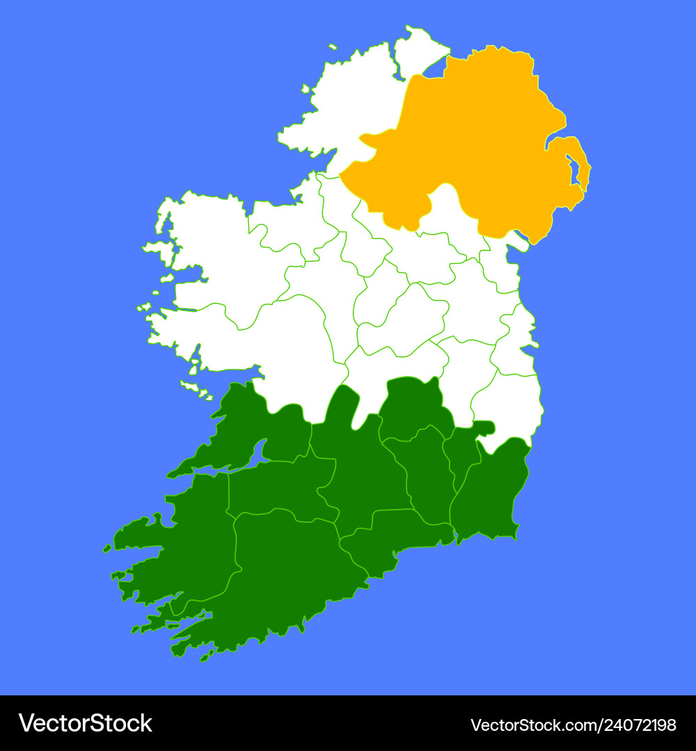 Ireland country drawn in and painted Royalty Free Vector