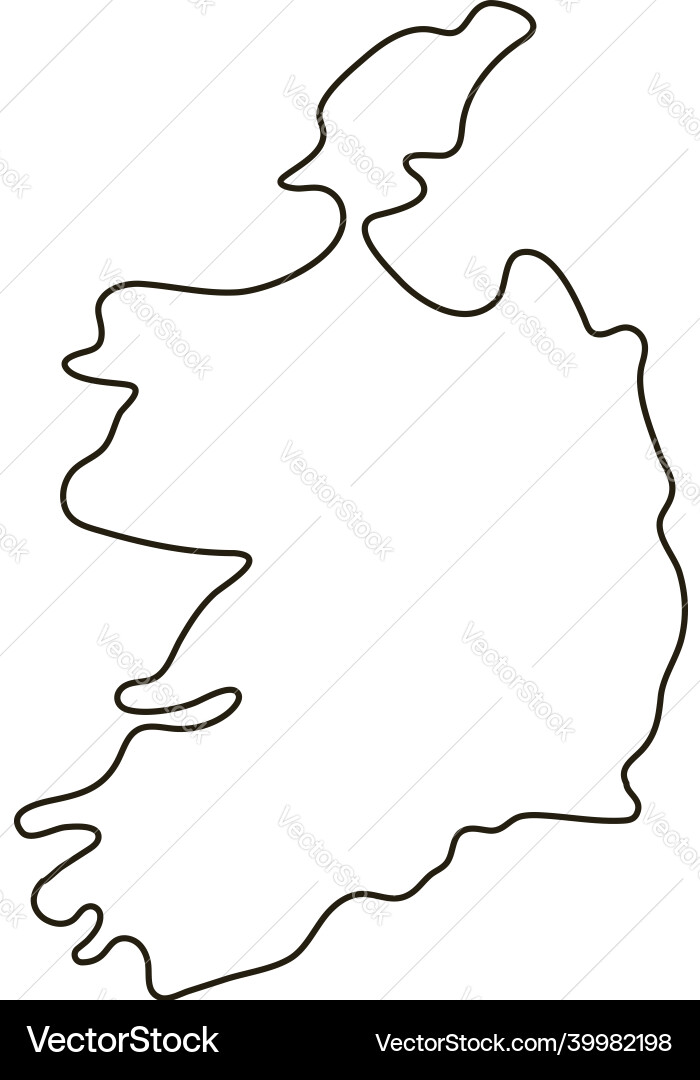 Map of ireland simple outline Royalty Free Vector Image