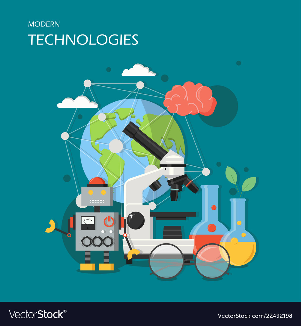 Modern technologies in flat Royalty Free Vector Image