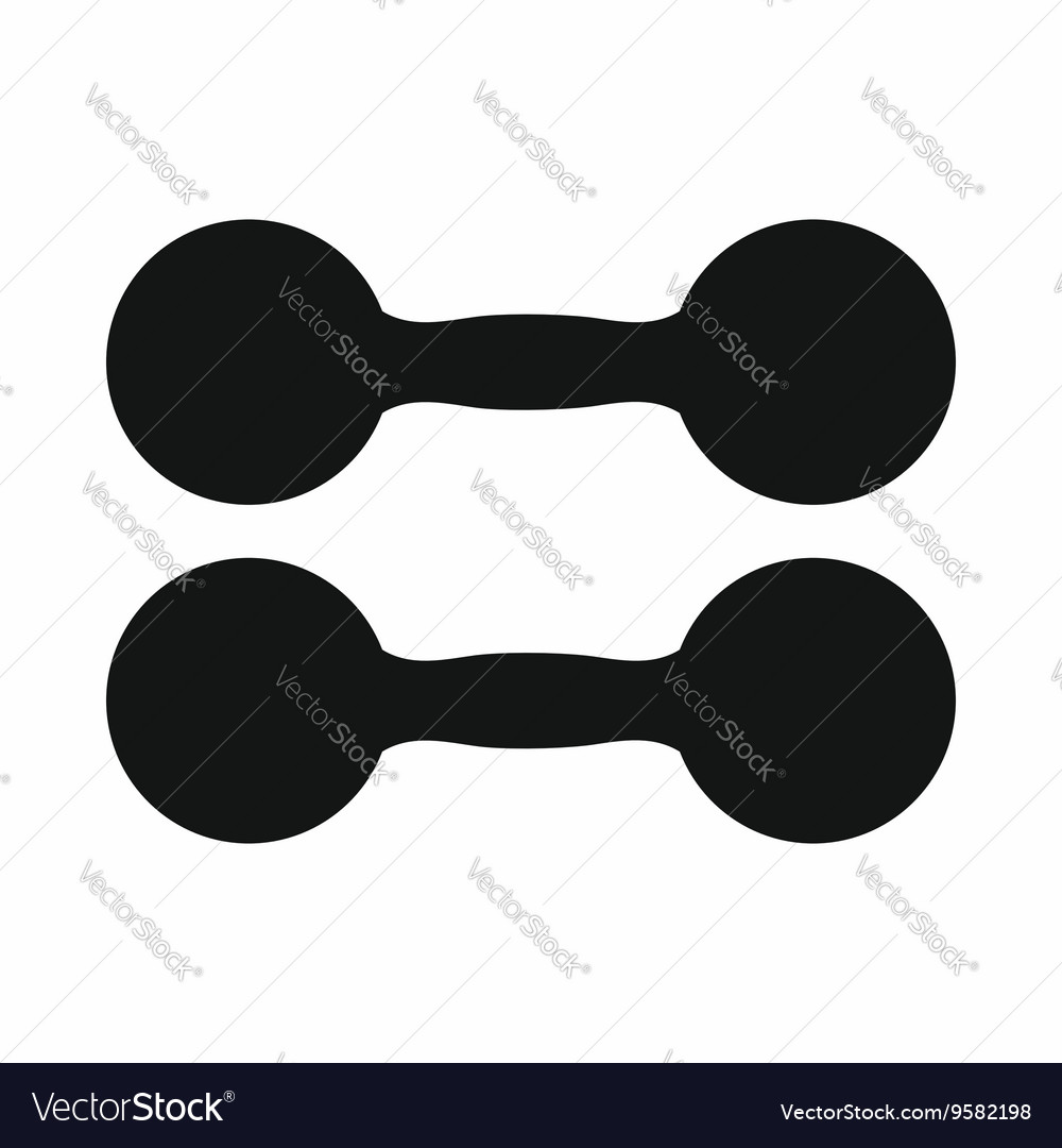 Pair of dumbbells icon simple style Royalty Free Vector