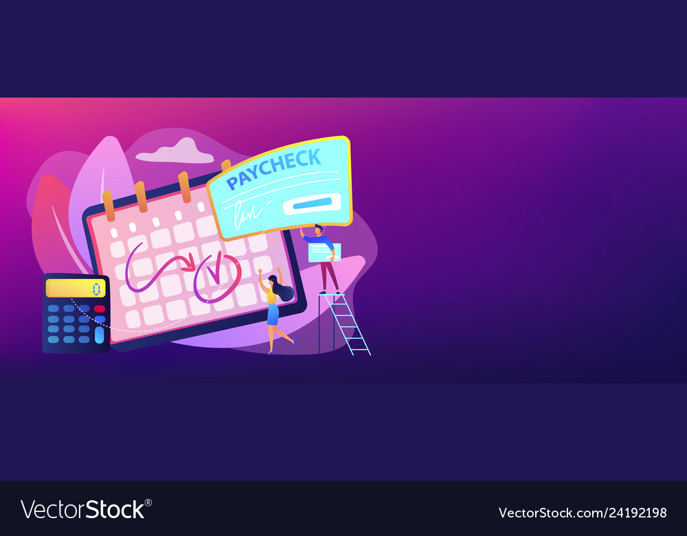 Paycheck concept banner header Royalty Free Vector Image