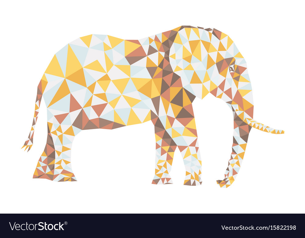 Polygonal elephant pattern Royalty Free Vector Image