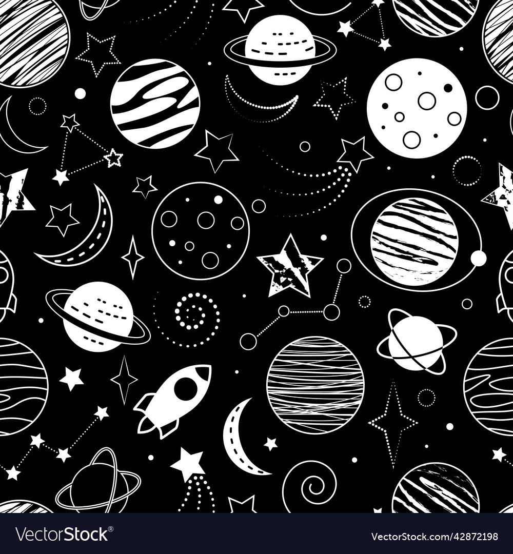Seamless space background Royalty Free Vector Image