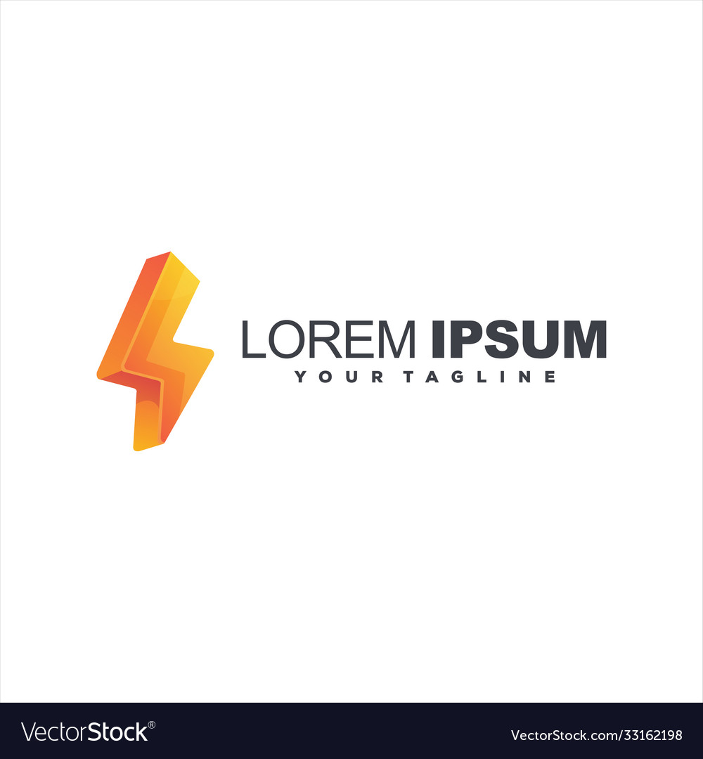 Thunder gradient color logo design Royalty Free Vector Image