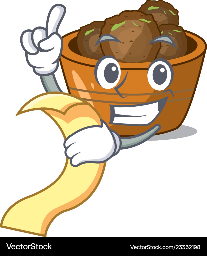 With menu gulab jamun a very delicious cartoon Vector Image