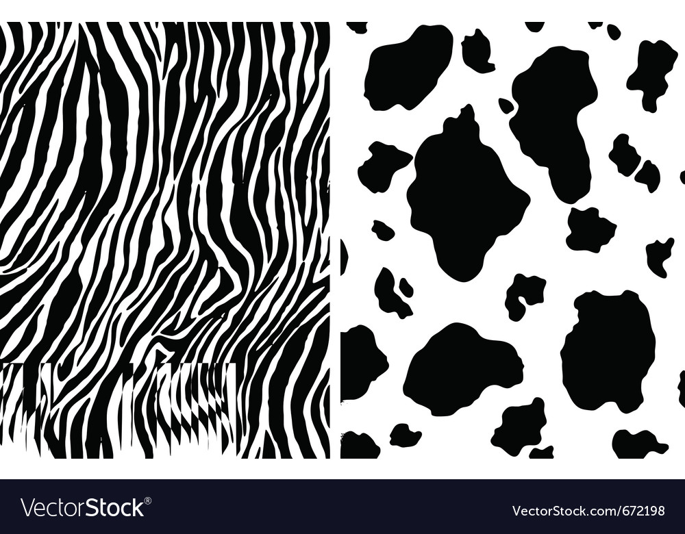 Zebra and cow pattern Royalty Free Vector Image