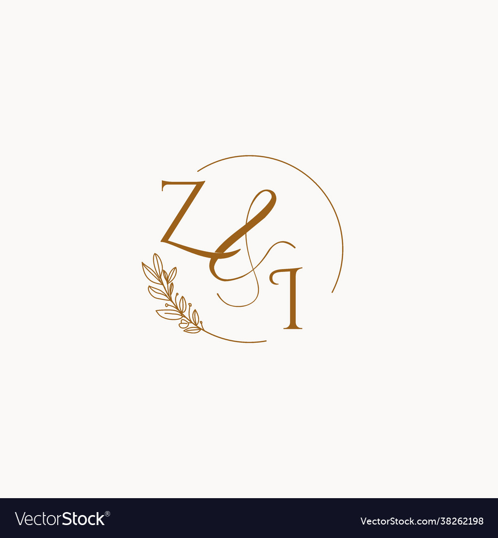 Zi initial wedding monogram logo Royalty Free Vector Image