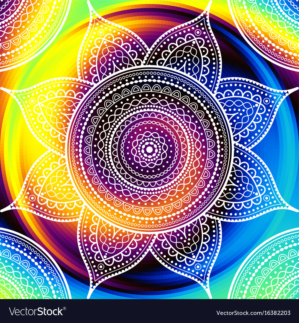 Abstract round mandala pattern Royalty Free Vector Image