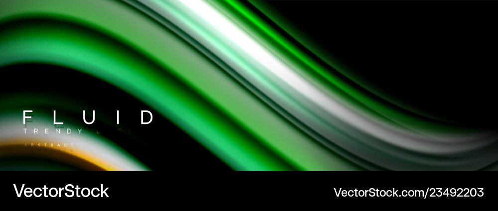 Bright colorful liquid fluid lines on black Vector Image