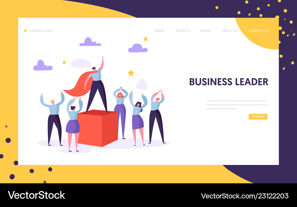 Business leader manager landing page template Vector Image