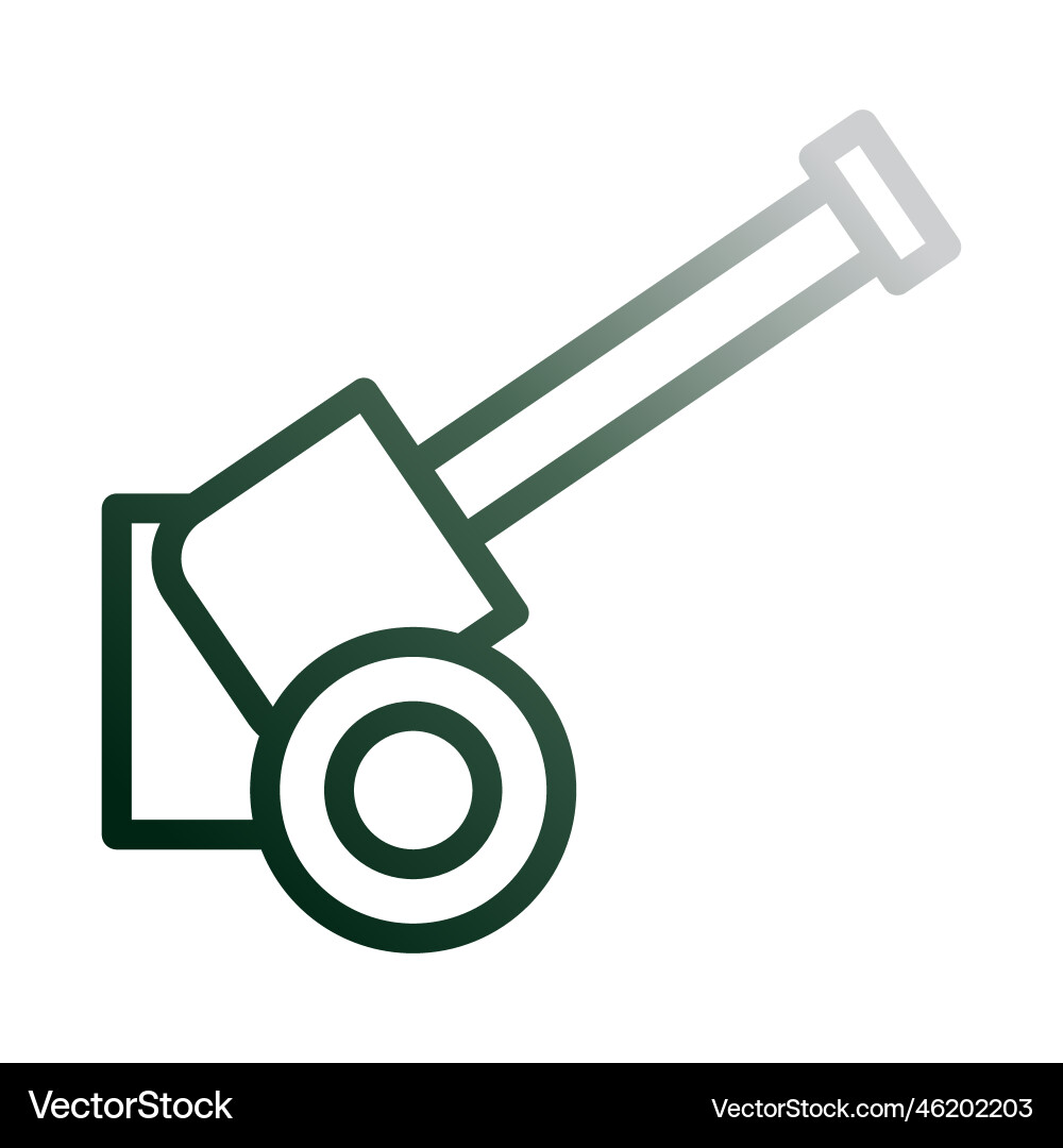 Cannon icon gradient green white style military Vector Image