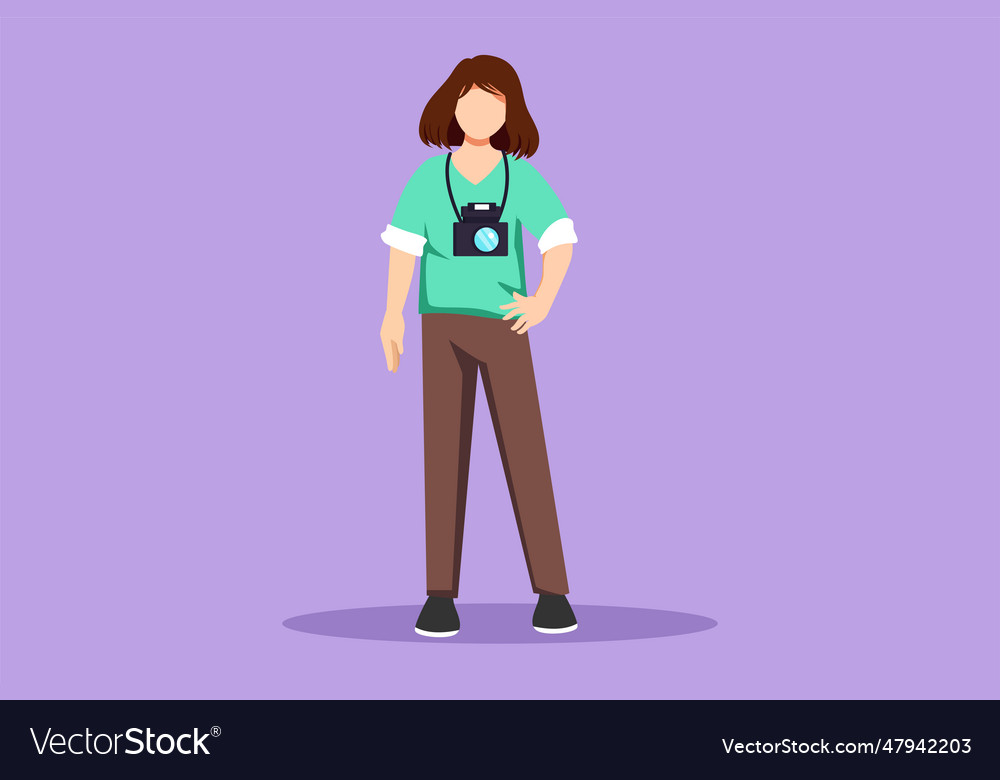 Cartoon Flat Style Drawing Beautiful Female Vector Image